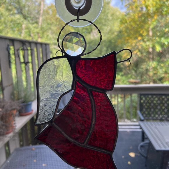 unbranded | Holiday | Vintage Stained Glass Angel Suncatcher Window Art ...